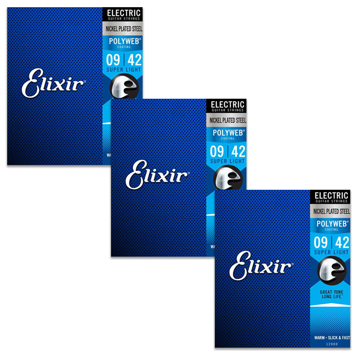 電吉他弦 Elixir Polyweb 12000 12050 厚披覆 09-42 10-46 - 民揚樂器